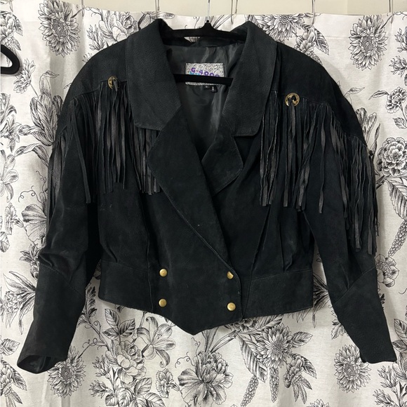 G-4000 | Jackets & Coats | Vintage 99s Leather Fringe Jacket Size S ...